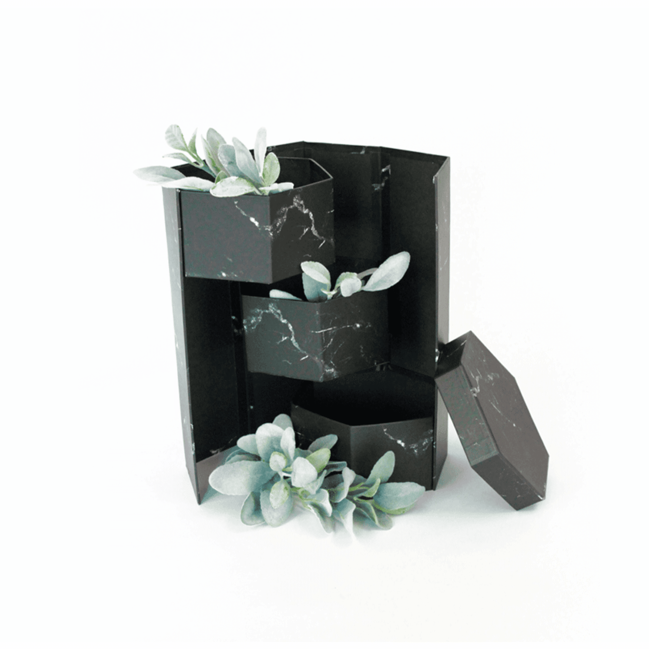 Unikpackaging Hexagon Shape Surprise Flower Gift Box, 3 Tier, 8.5″x 7.4 ...