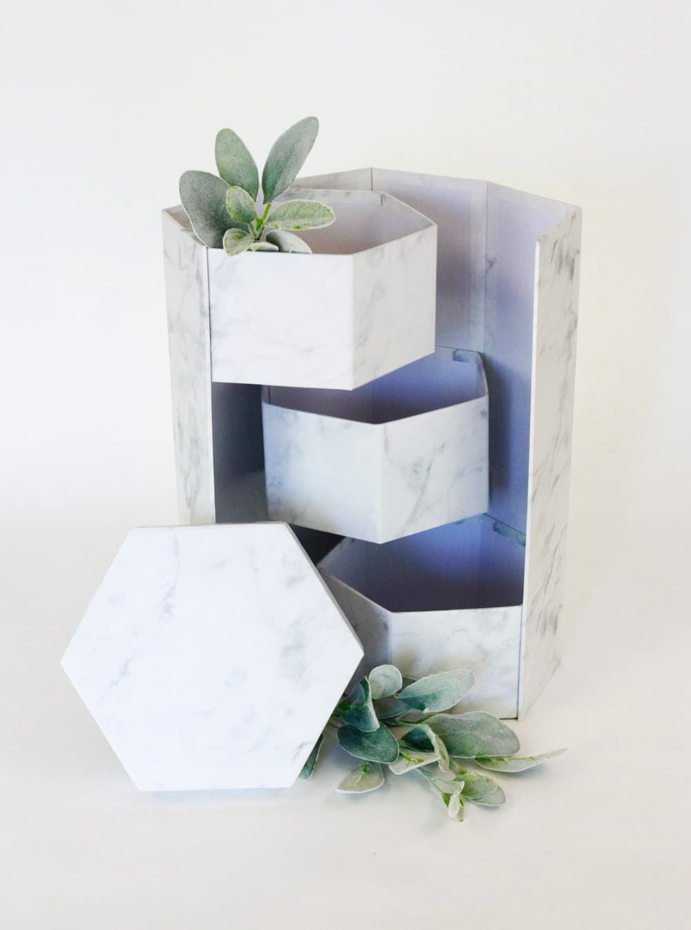 Unikpackaging Hexagon Shape Surprise Flower Gift Box, 3 Tier, 8.5″x 7.4 ...