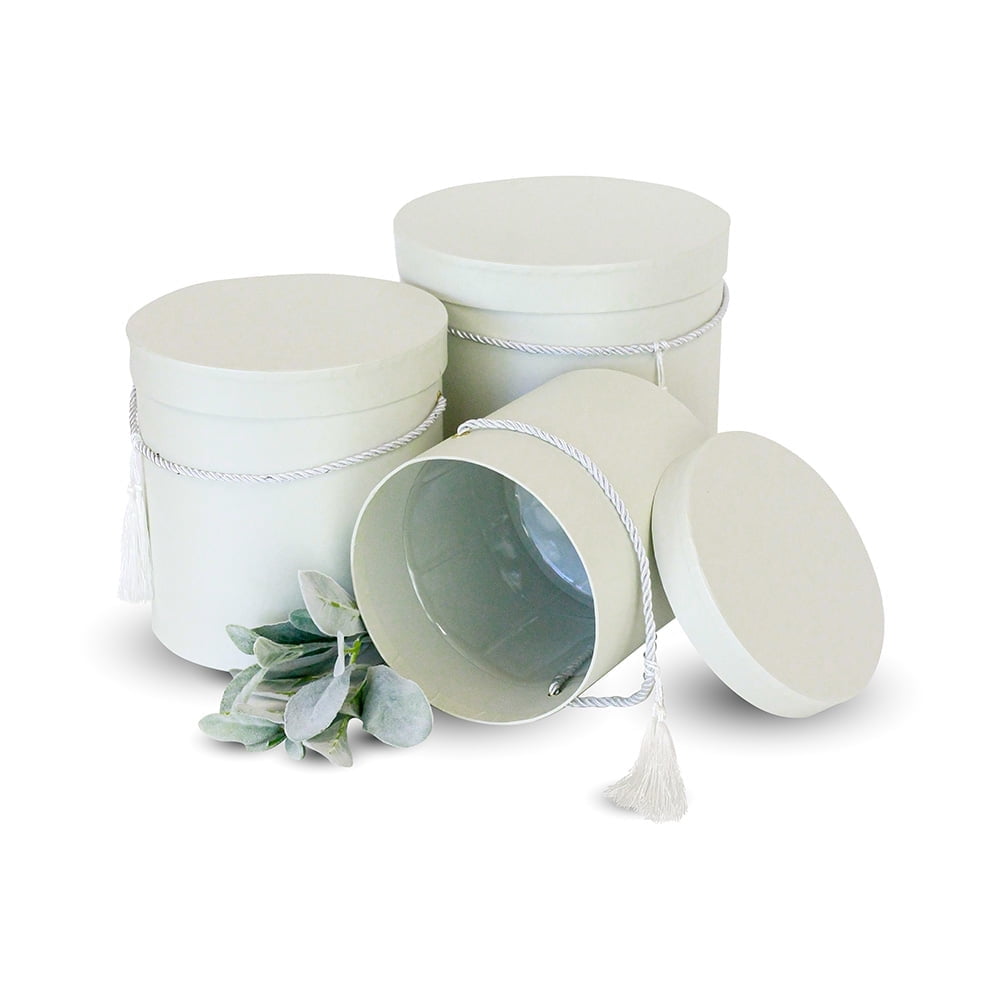 Unikpackaging Set of 3 pcs, Round Flower/Gift Box with Lids - Interior ...