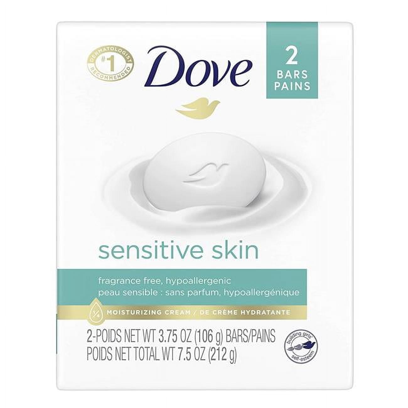 Unilever 739806-PK 4.25 oz Sensitive Skin Bar Soap, White - Pack of 2 ...