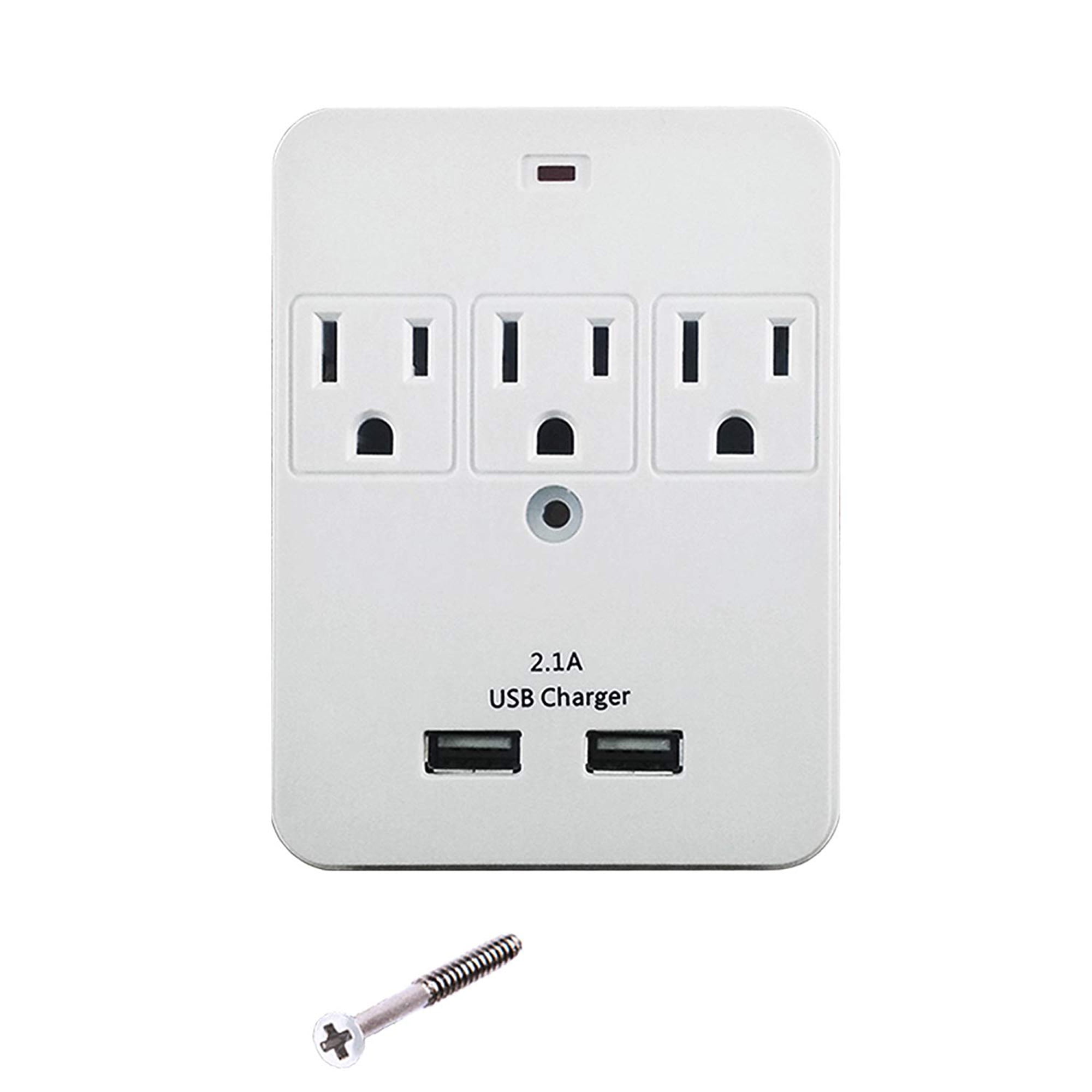 Uninex 3 Outlet 2 USB 2.1A Charging Ports 300 Joules Surge Protector ...