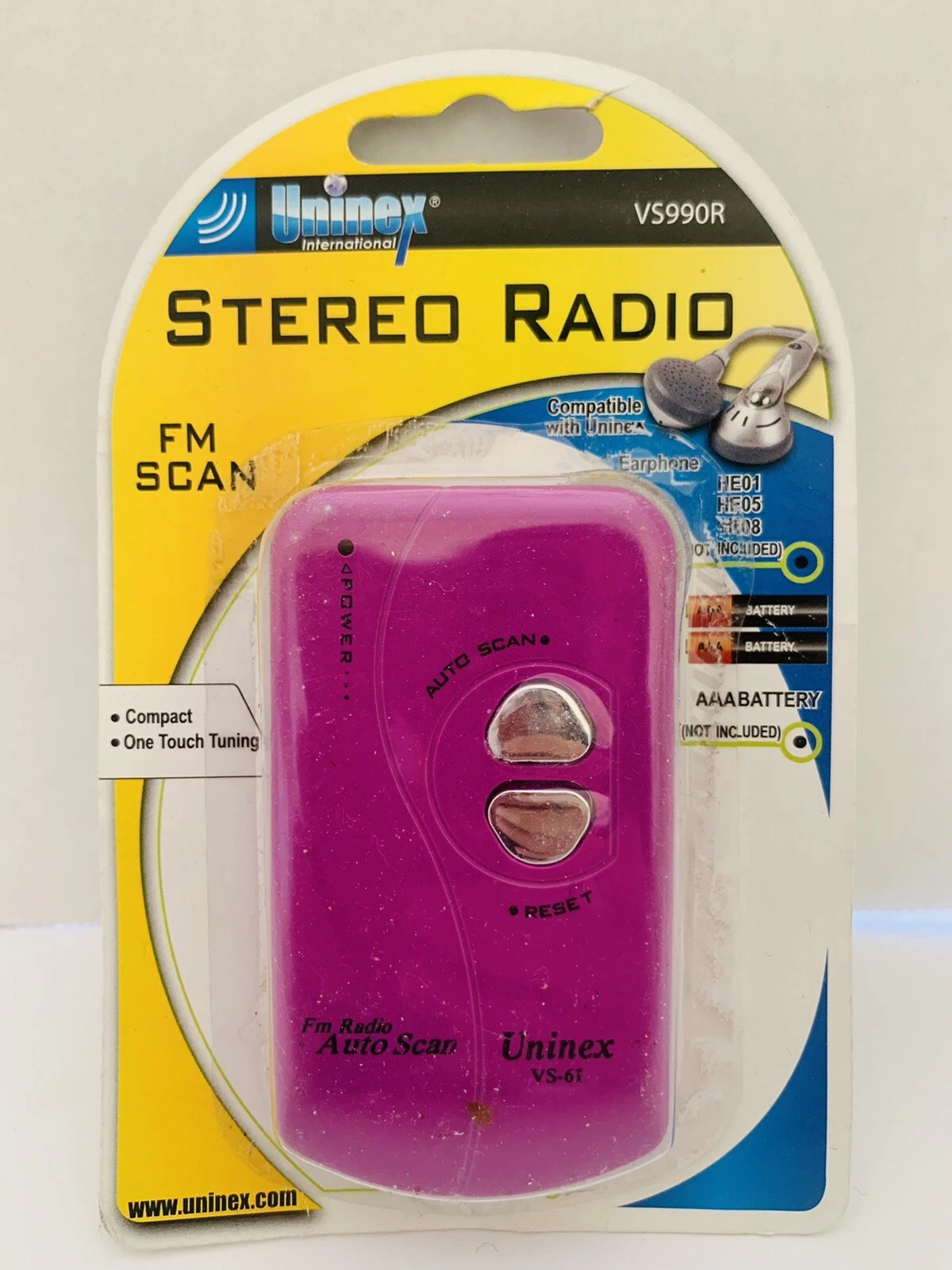Uninex Vs-61 Stereo Radio *Fm Scan* (Purple Color) - Walmart.com