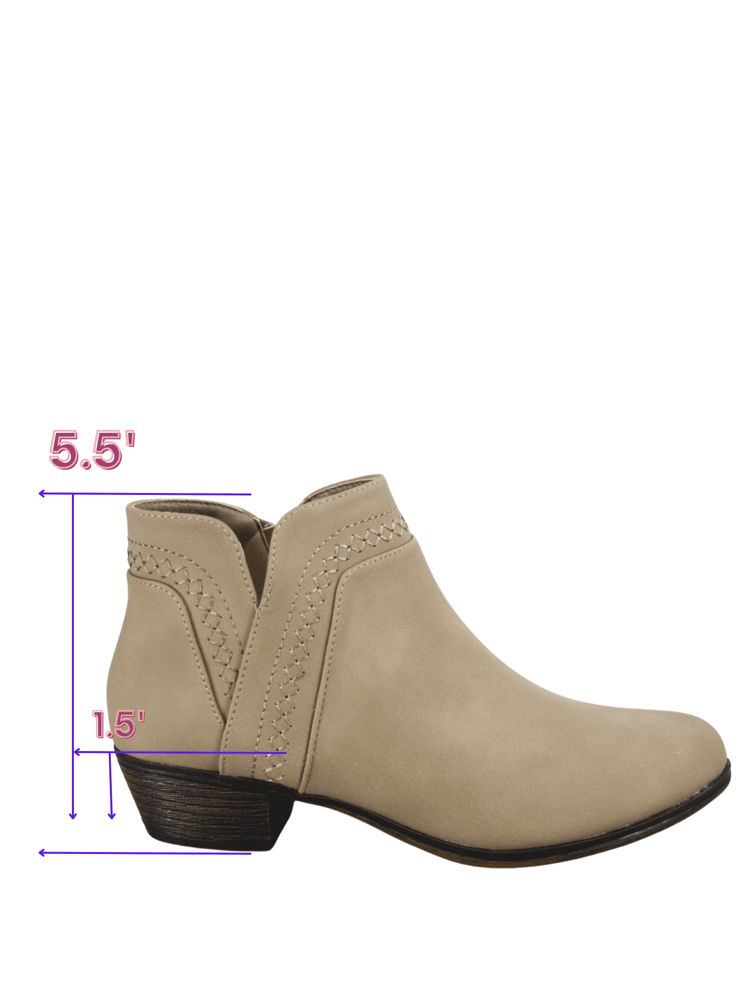 Union-08 Women Ankle Boots Dress Low Heel Pointed Toe Ankle Booties ...