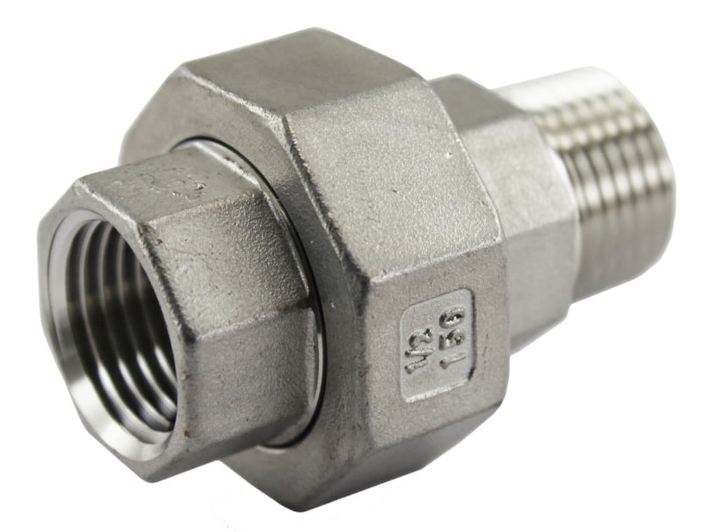 Union 1/2" Male x Female NPT Ports Stainless Steel Pipe Fitting, 5 Pack - Walmart.com