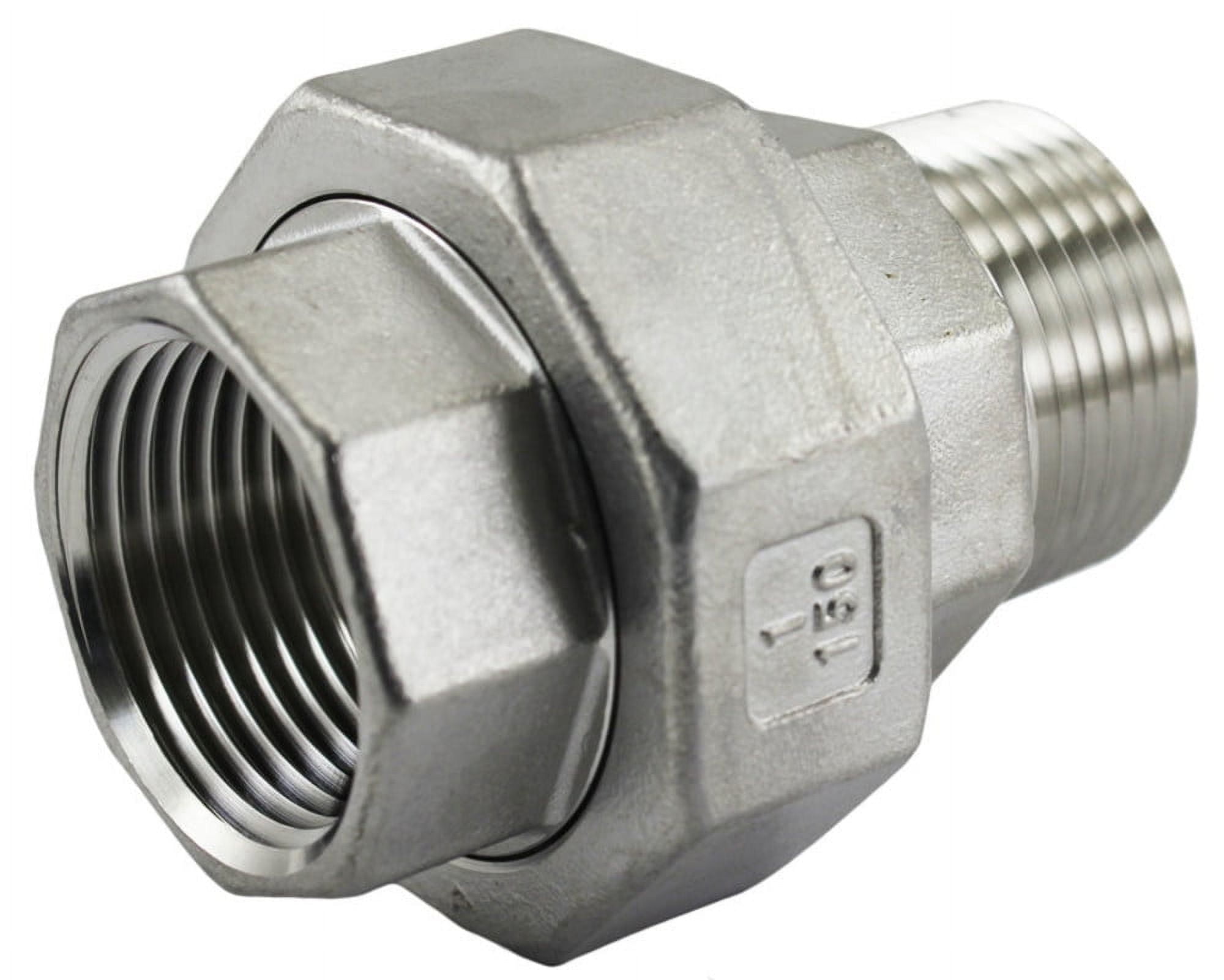 Union 1" Male x Female NPT Ports Stainless Steel Pipe Fitting, 2 Pack ...