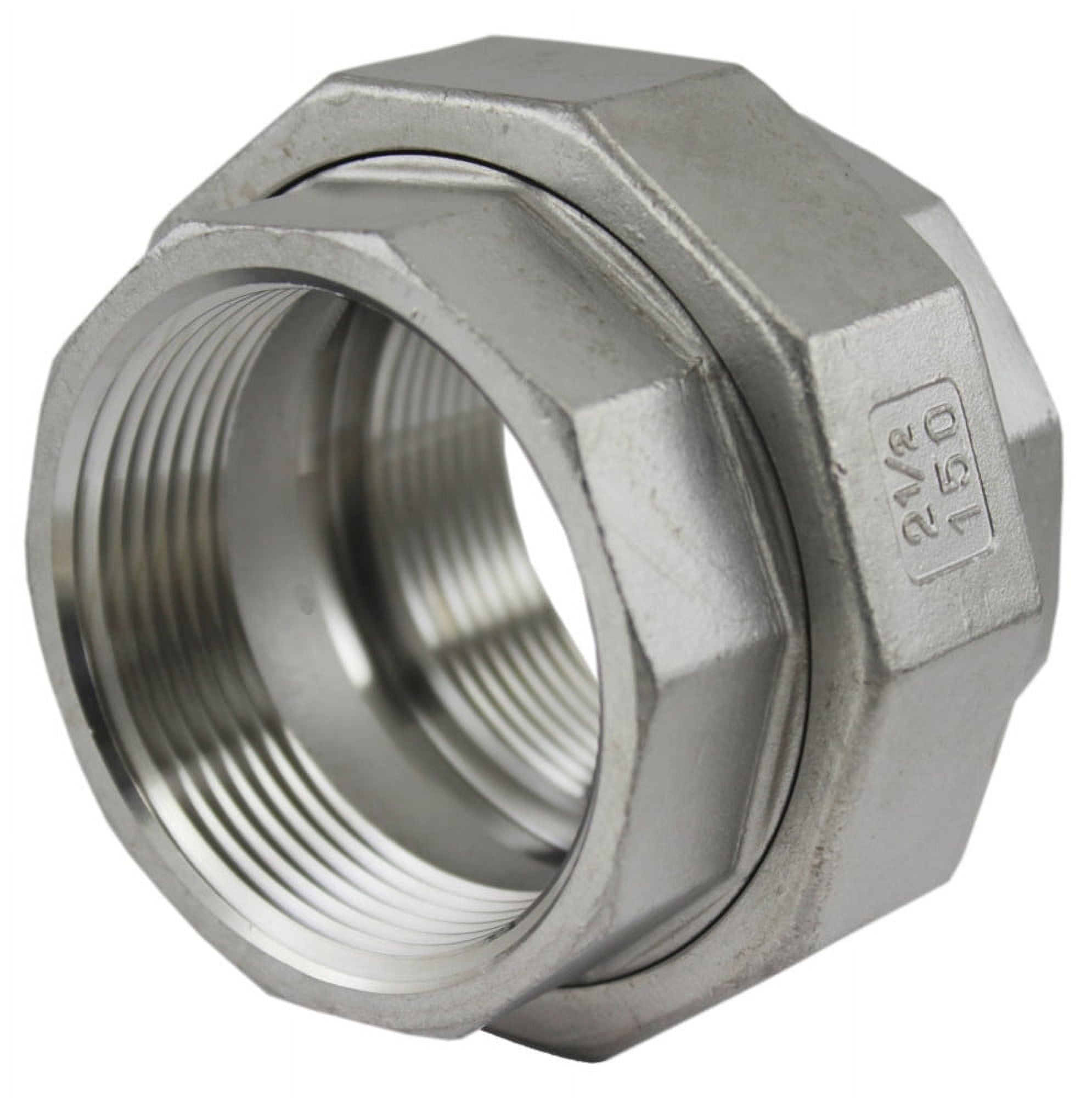Union 2-1/2" Female Ports Stainless Steel Pipe Fitting, 2 Pack ...
