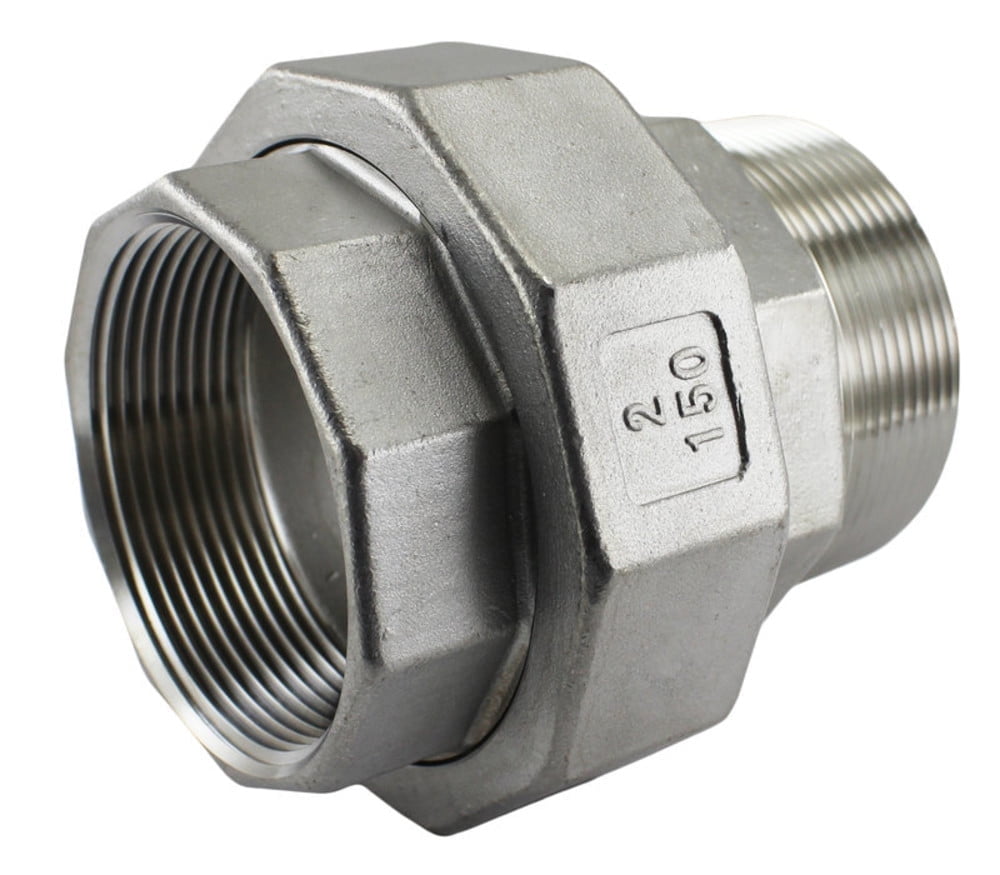 Union 2" Male x Female NPT Ports Stainless Steel Pipe Fitting, 5 Pack ...