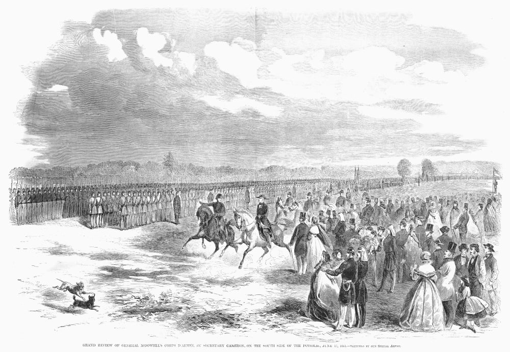 Union Army Review 1861. Nsecretary Of The Army Simon Cameron Reviews ...