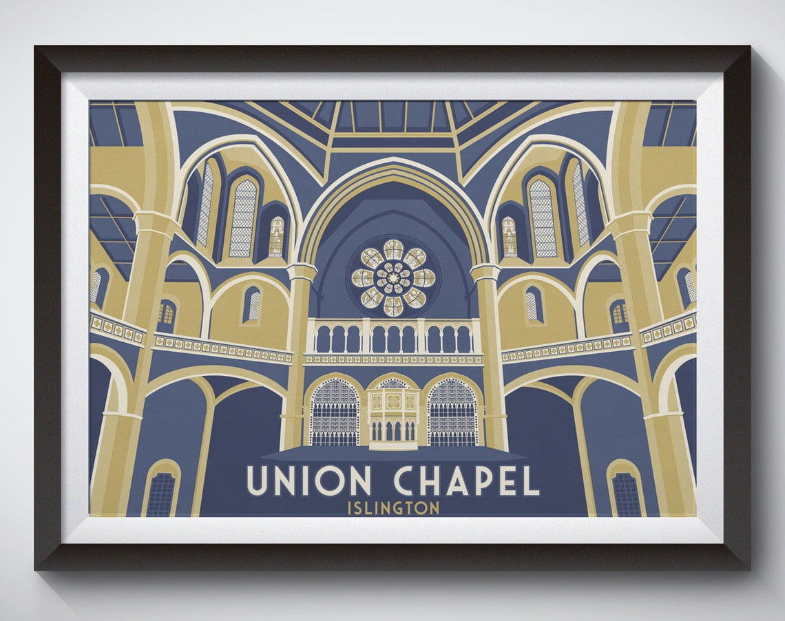 Union Chapel Poster, Highbury And Islington, London Travel Print, Music ...