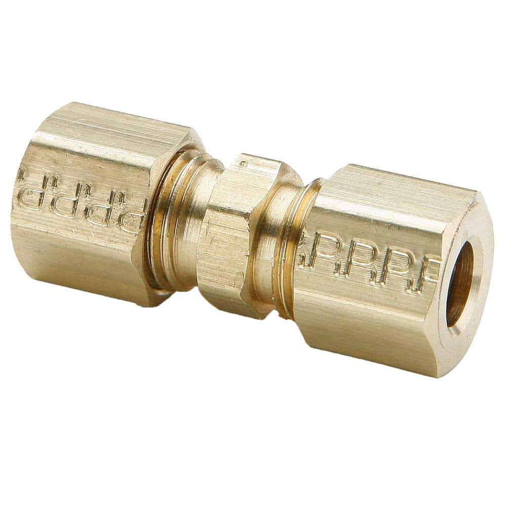 Union Compression Fitting, 1/4" Compression Tube x 1/4" Compression Tube, Brass (Pack of 20 ...