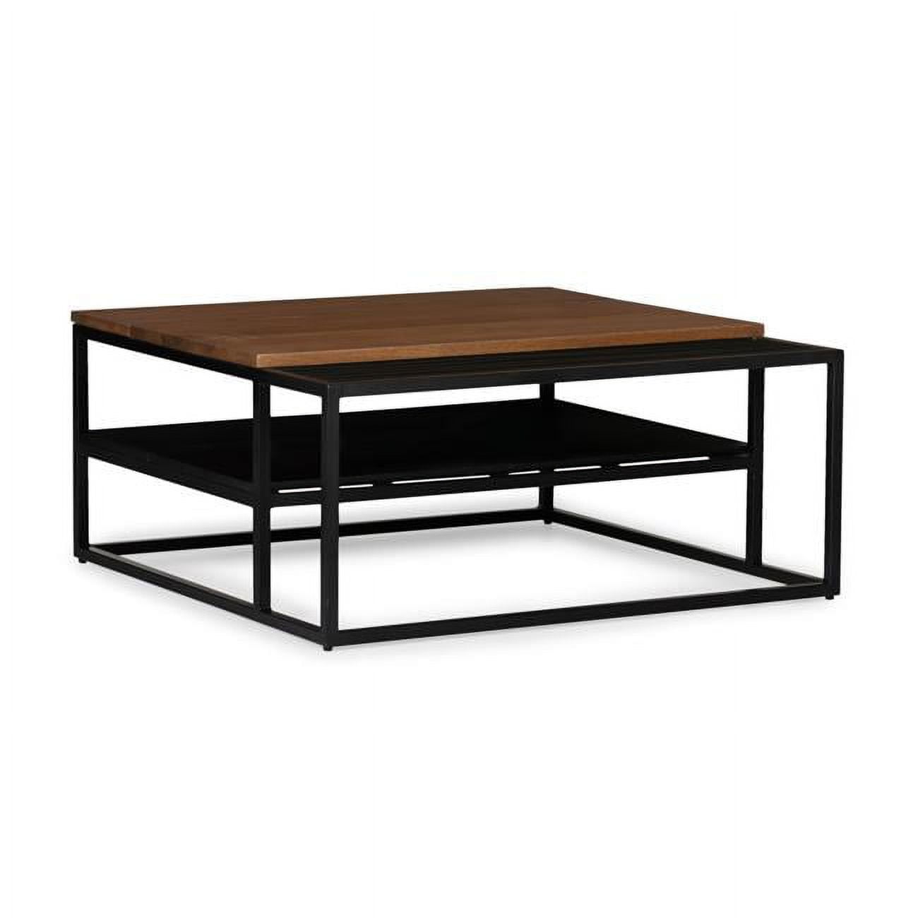 Union Home LVR00493 Lier Coffee Table, Black Powder Coat & Natural ...