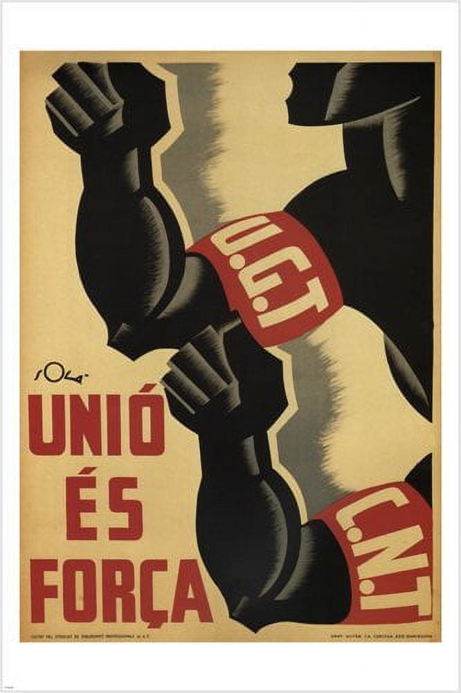 Union Is Strength Vintage Poster By Sola Spain 1936 20x30 Political ...