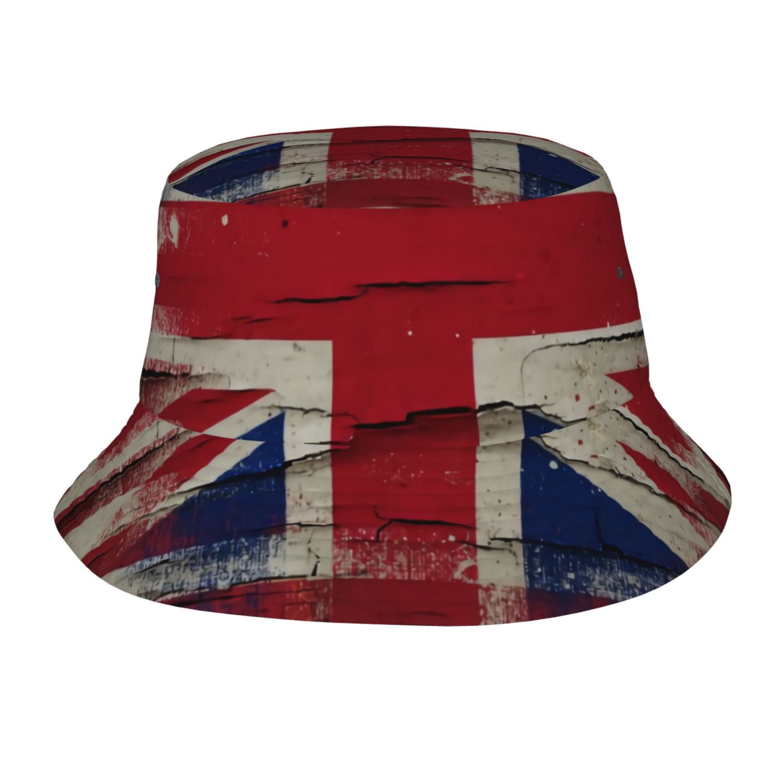 Union Jack British American Flag Bucket Hat, Packable Fisherman Sun Cap ...