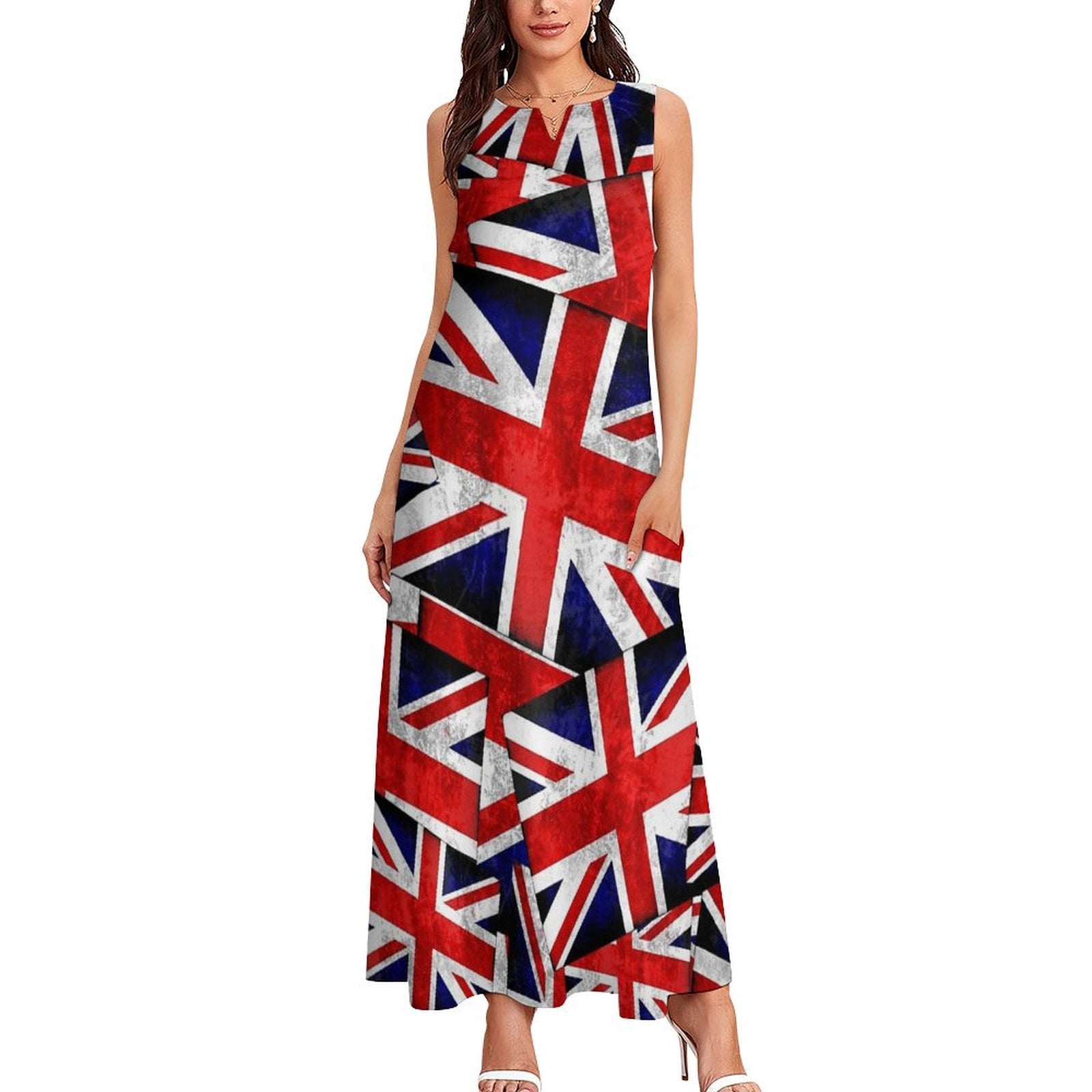 Union Jack British England UK Flag Long Dress Luxury Woman Evening ...