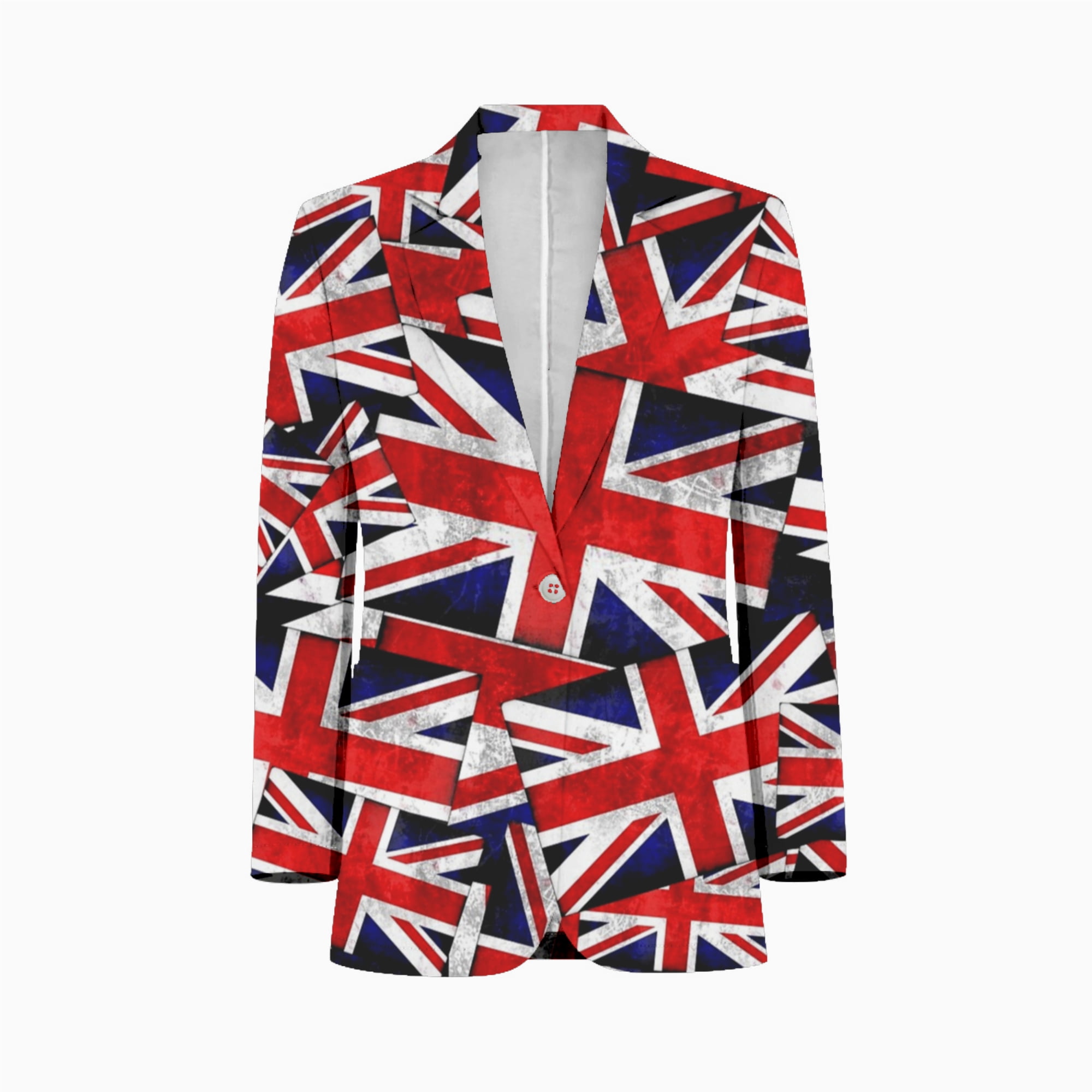 Union Jack British England UK Flag Mens Suits Shawl Collar Slim Fit ...