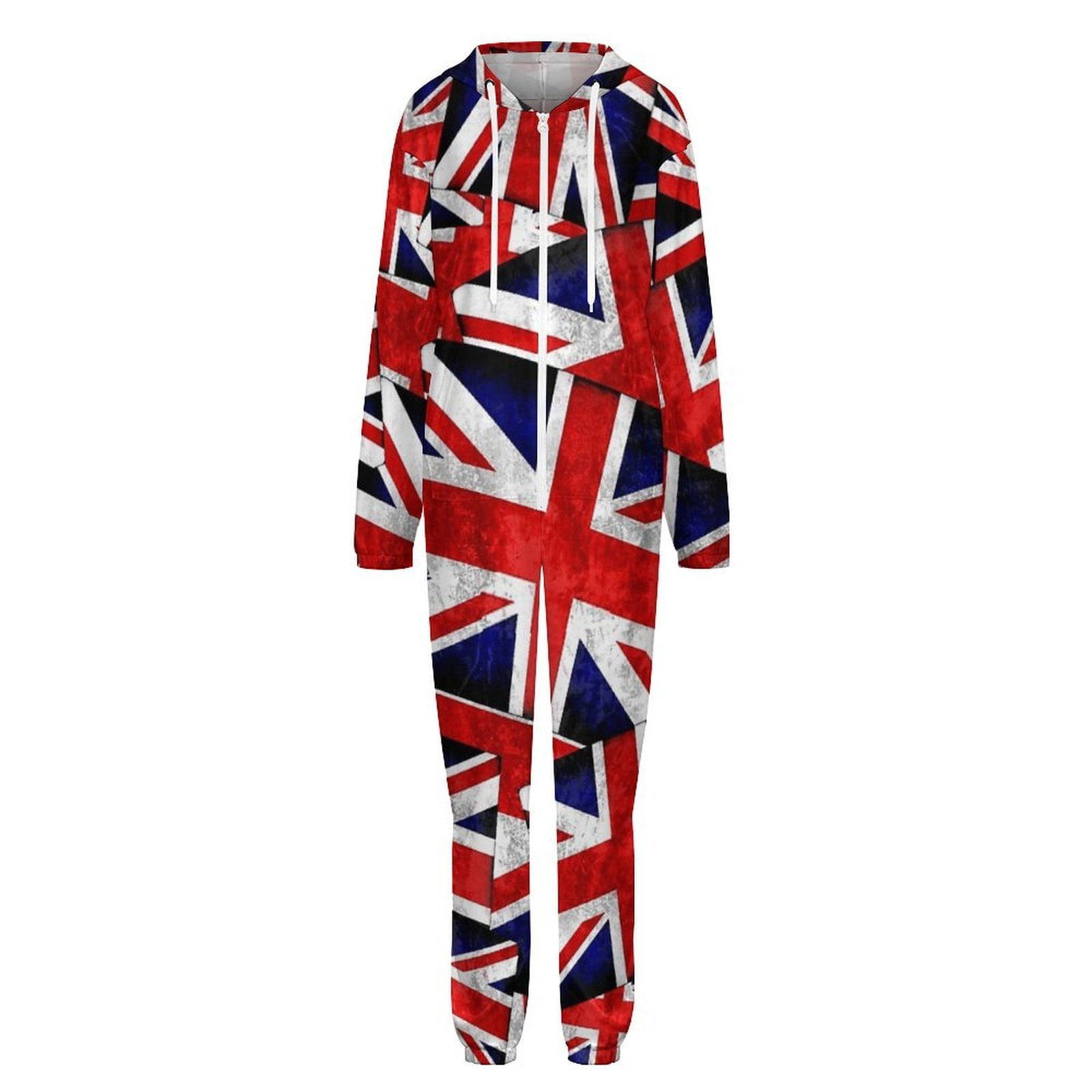 Union Jack British England UK Flag Unisex Adult Onesie Pajamas with ...