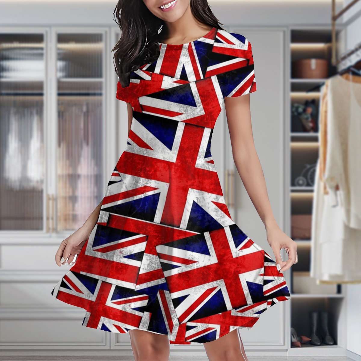 Union Jack British England UK Flag Women's Classic Swing Skater Dress ...