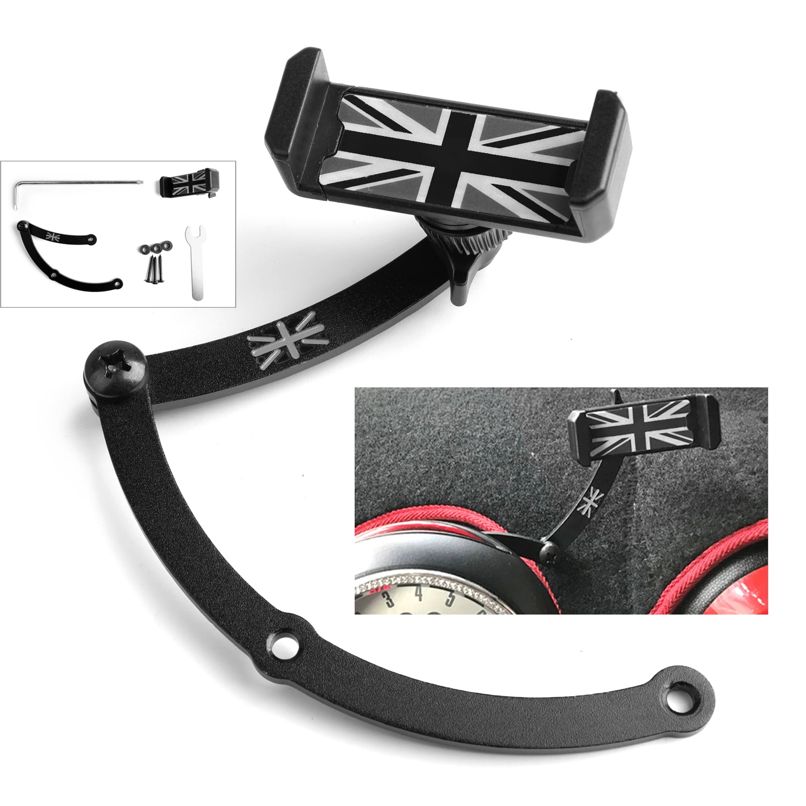 Union Jack Car Cell Phone Mount Folding Holder For Mini Cooper R55/56 ...