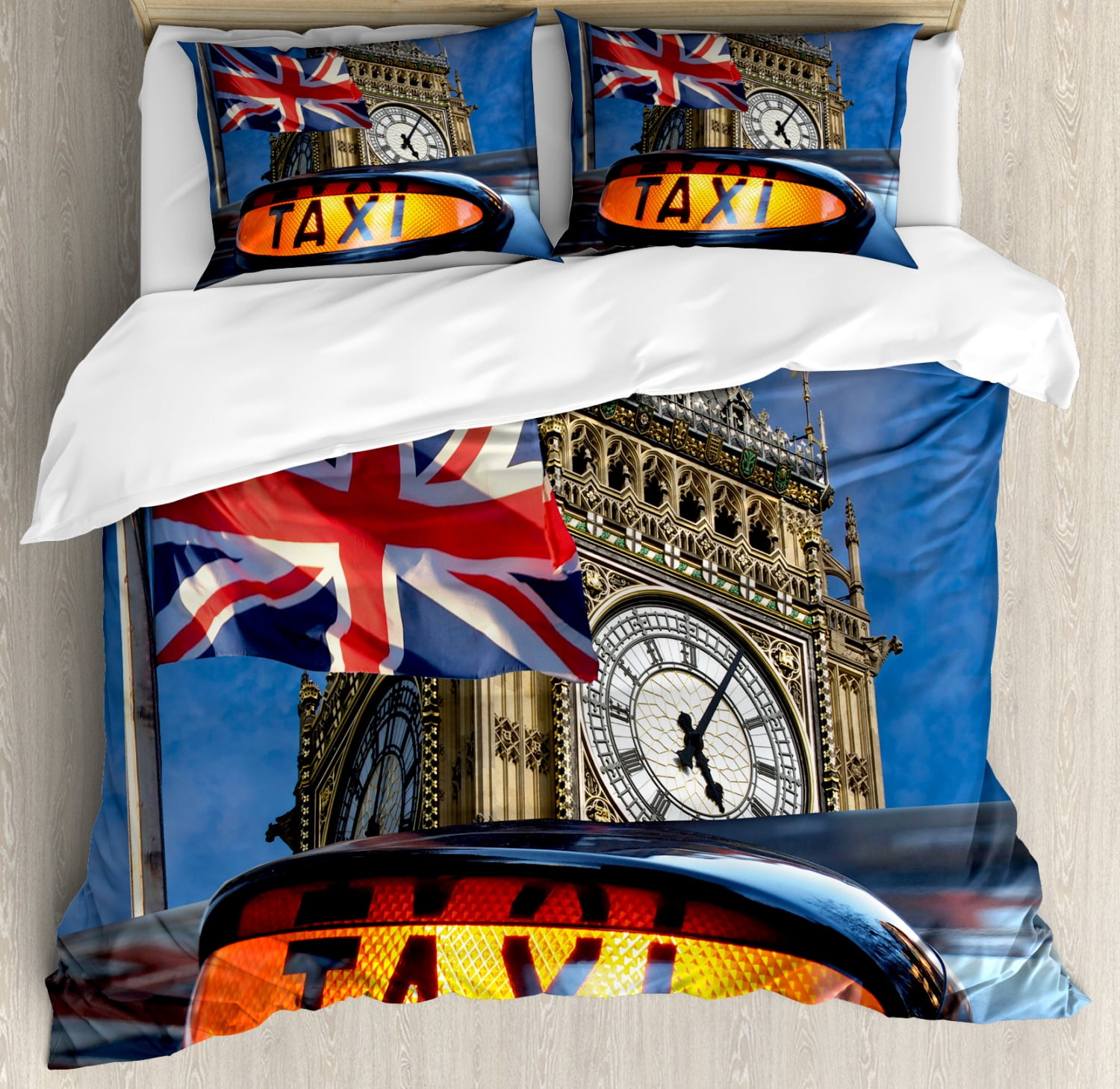 Union Jack Duvet Cover Set Queen Size, Union Jack Flagon Pole and Big ...