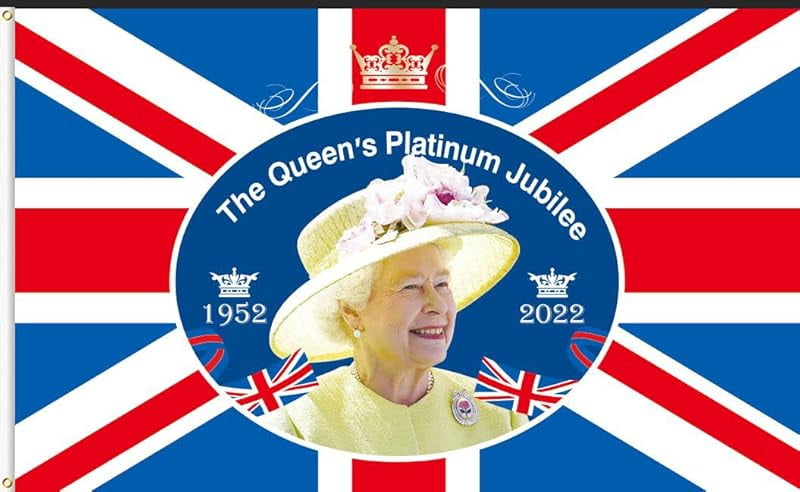 Union Jack Flag Queen Elizabeth Flag British Flag with Royal Coat of ...
