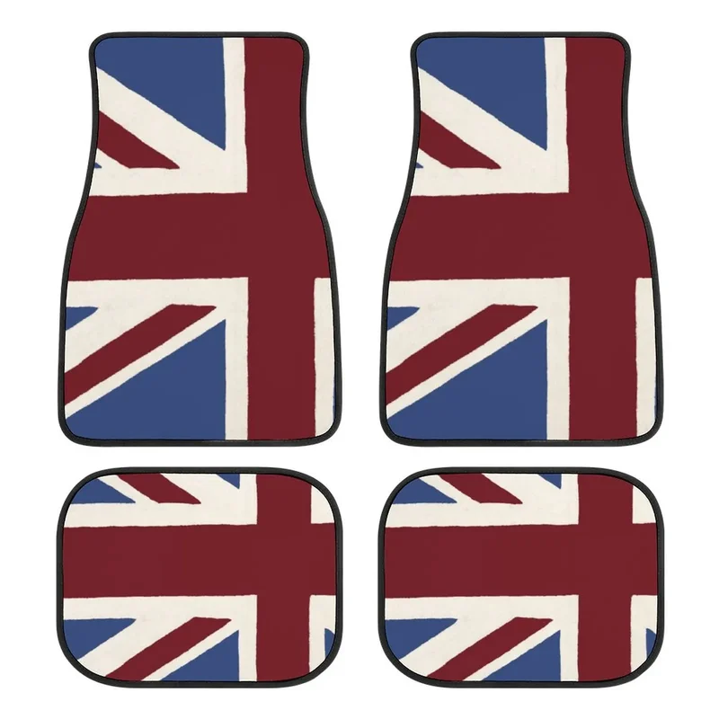 Union Jack Flag Set of 4 Complete Printed Custom Design Carpet Car SUV ...