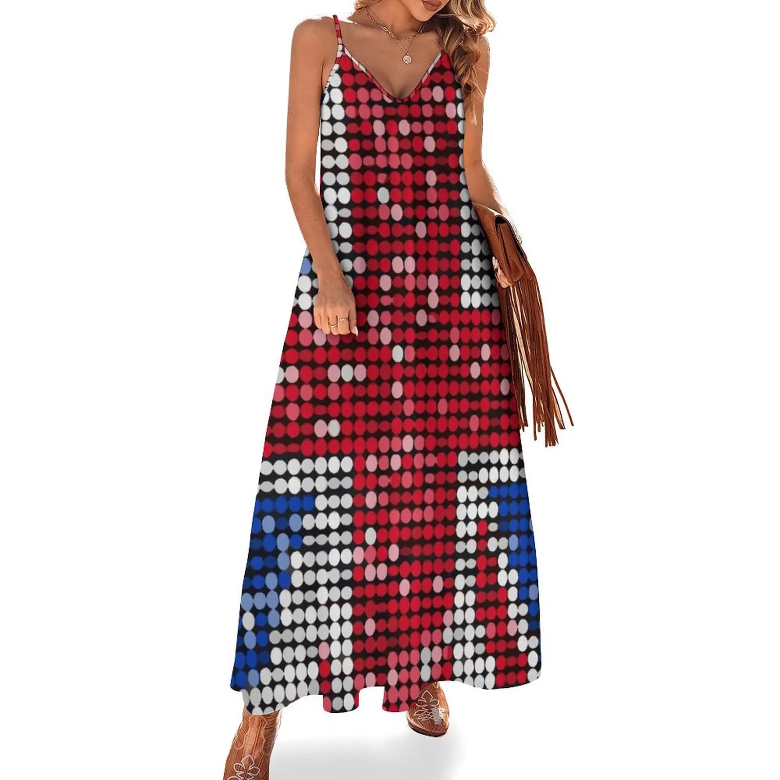 Union Jack Flag UK Sequin Sleeveless Dress Female clothing dress women ...