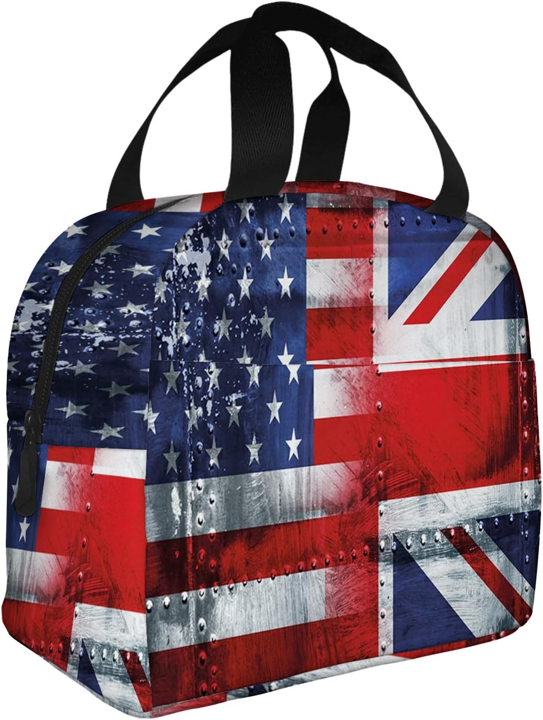 Union Jack Lunch Box For Women & Men,UK and USA Flags Print,Portable ...