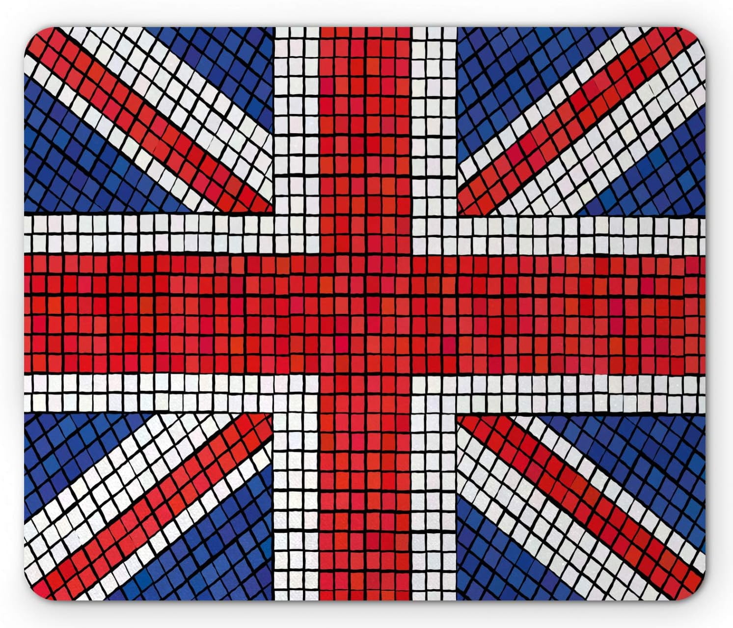 Union Jack Mouse Pad, Mosaic Tiles Inspired Design British Flag ...