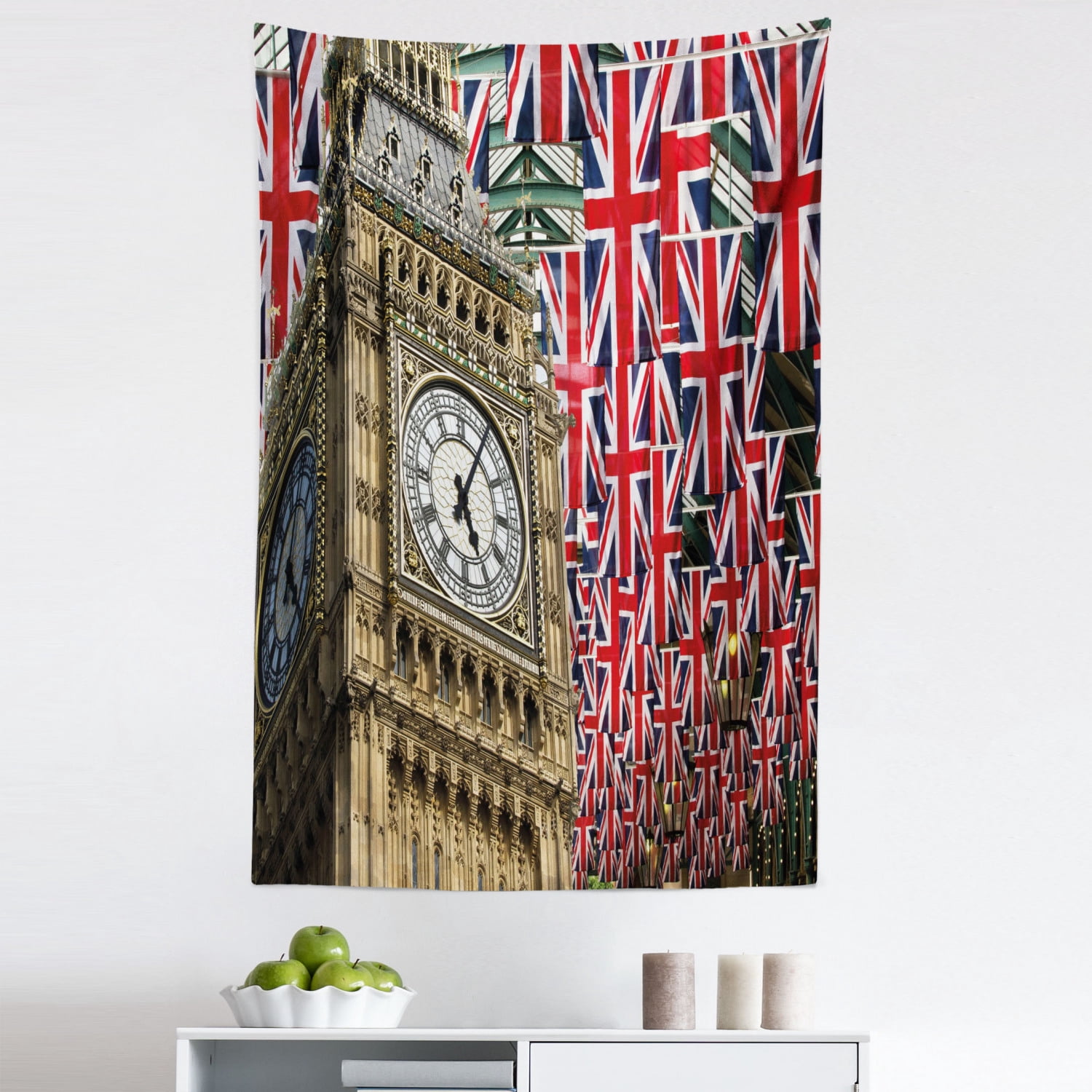 Union Jack Tapestry, UK Flags Background Big Ben Celebrations Loyalty ...