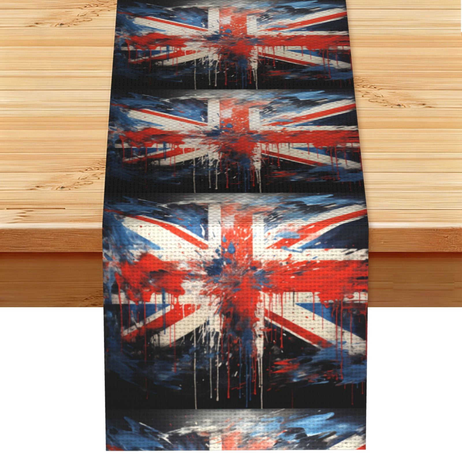 Union Jack UK Flag Art Table Runner 13x72 Inch for Dining Table Kitchen ...