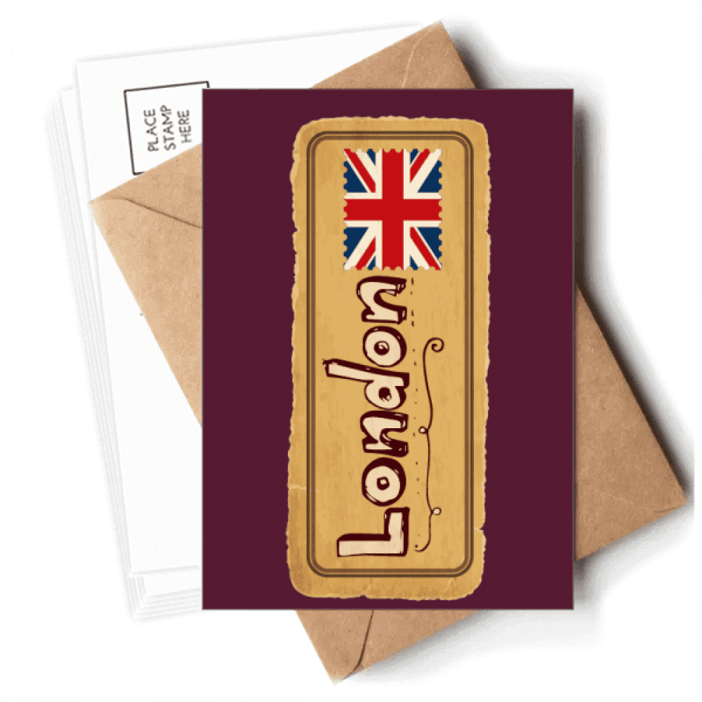 Union Jack UK London Stamp Britian Postcards Envelopes Blank Note Cards ...