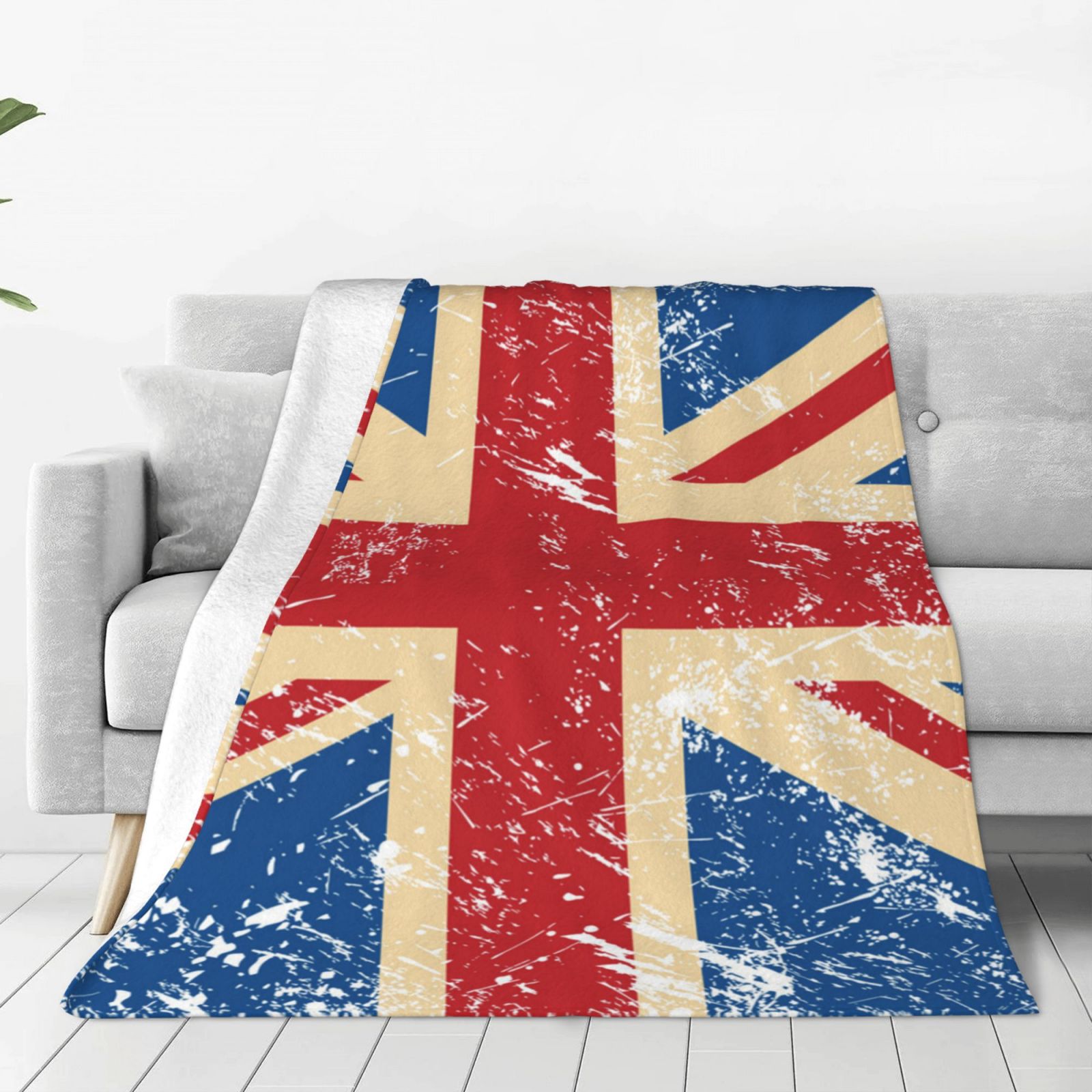 Union Jack Uk Flag Retro Flannel Fleece Throw Blanket Cozy Plush for ...