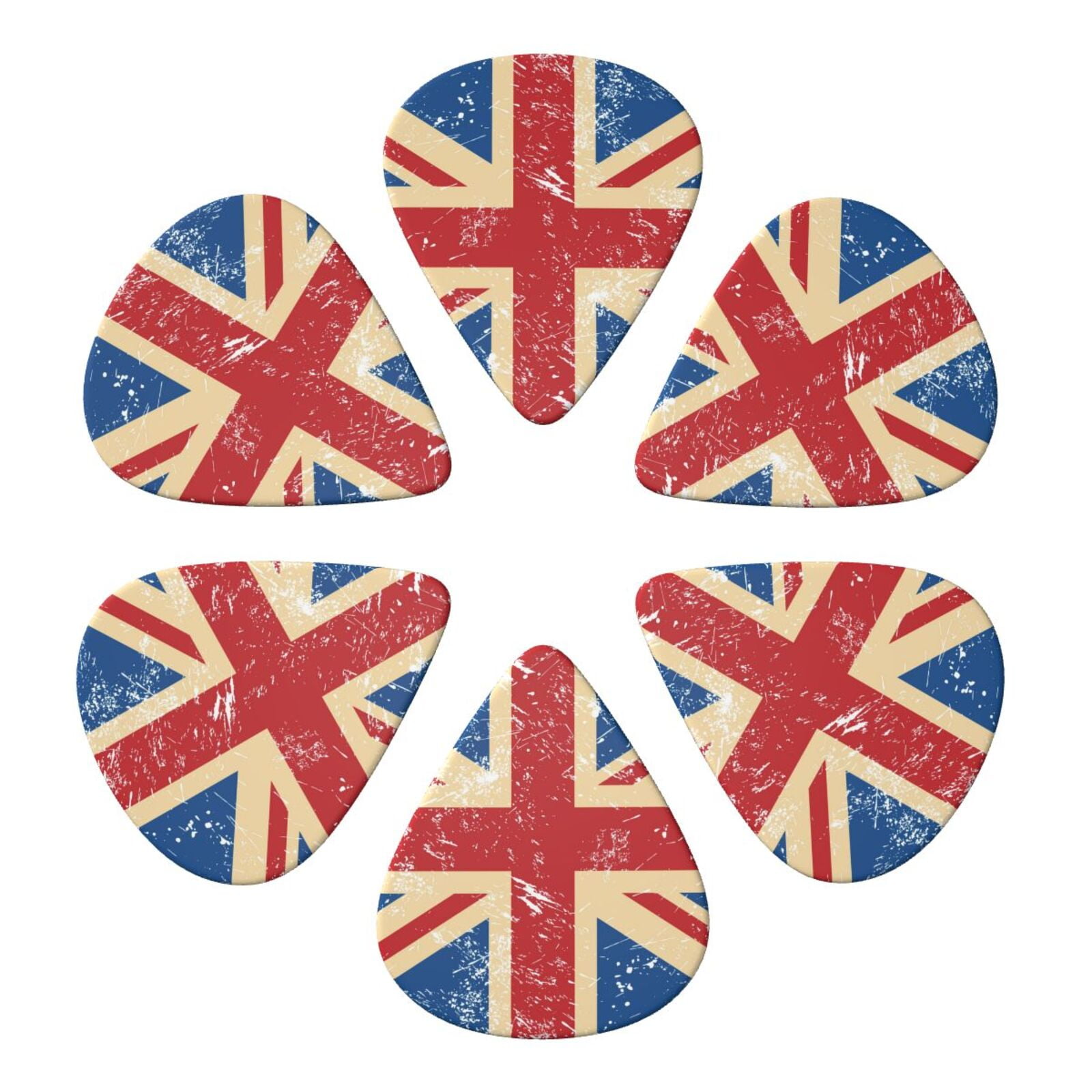 Union Jack Uk Flag Retro Guitar Pick 6 Pack for Bass Acoustic Electric ...