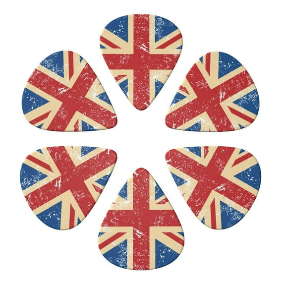 Union Jack Uk Flag Retro Guitar Pick 6 Pack for Bass Acoustic Electric ...