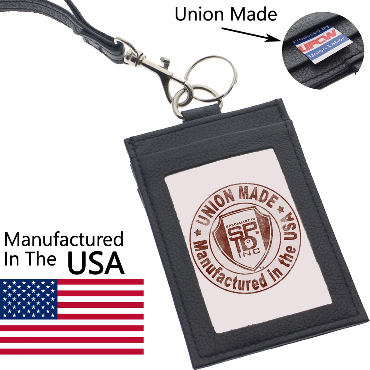 Union Made Leather Badge Holder - USA Manufactured Heavy Duty Four ...