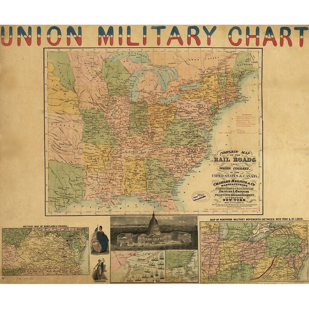 Union Military Chart 1861 by Vintage Maps - Walmart.com