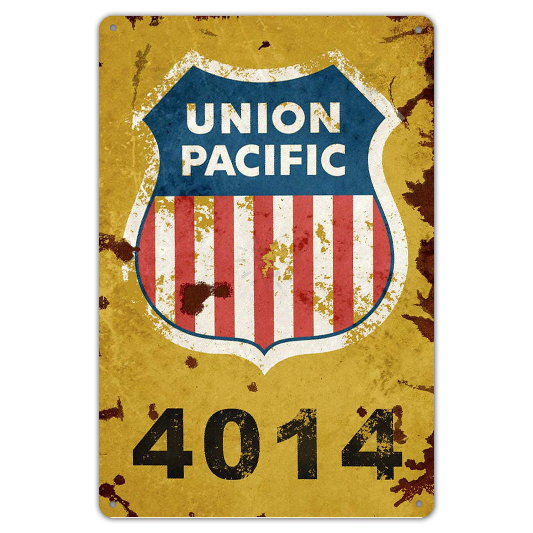 Union Pacific Railway Logo Train Railroad Retro Wall Decor Metal Tin ...