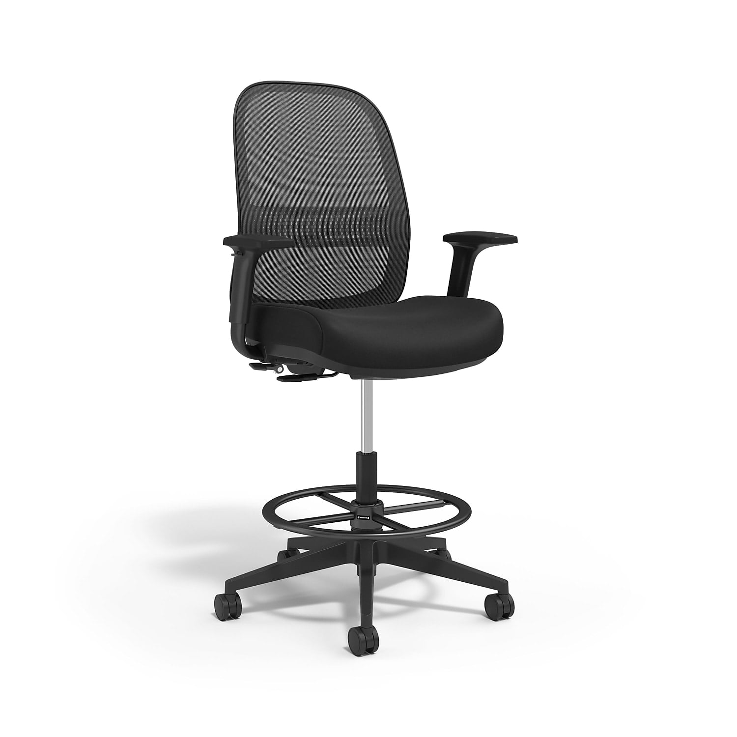 Union & Scale Essentials 5-50M Fabric/Mesh Task Stool with Footrest and ...