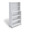 Union & Scale Essentials Adjustable 5-Shelf White Laminate Bookcase, 72 ...