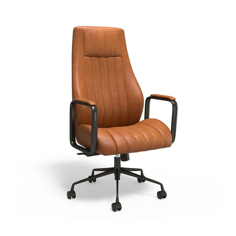 Union Scale Industria 3 50L Ergonomic Bonded Leather Swivel Manager Chair Brown HLC 3932 Walmart