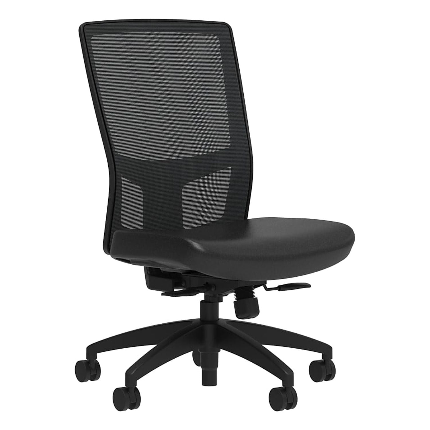 Union & Scale Vinyl Task Chair Black Integrated Lumbar Synchro Seat ...