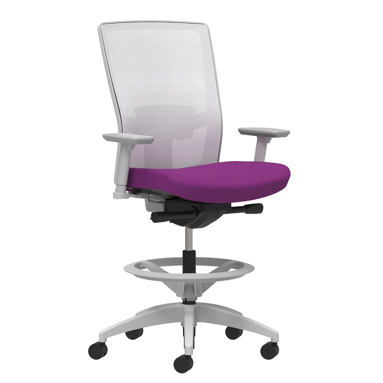 Union & Scale Workplace2.0 Fabric Stool Amethyst Adjustable Lumbar 2D ...