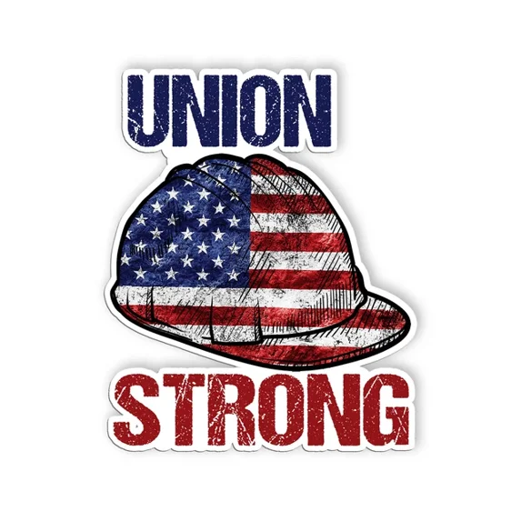 Union Strong Stickers Happy Labor Day Retro Us Flag Stickers Phone ...
