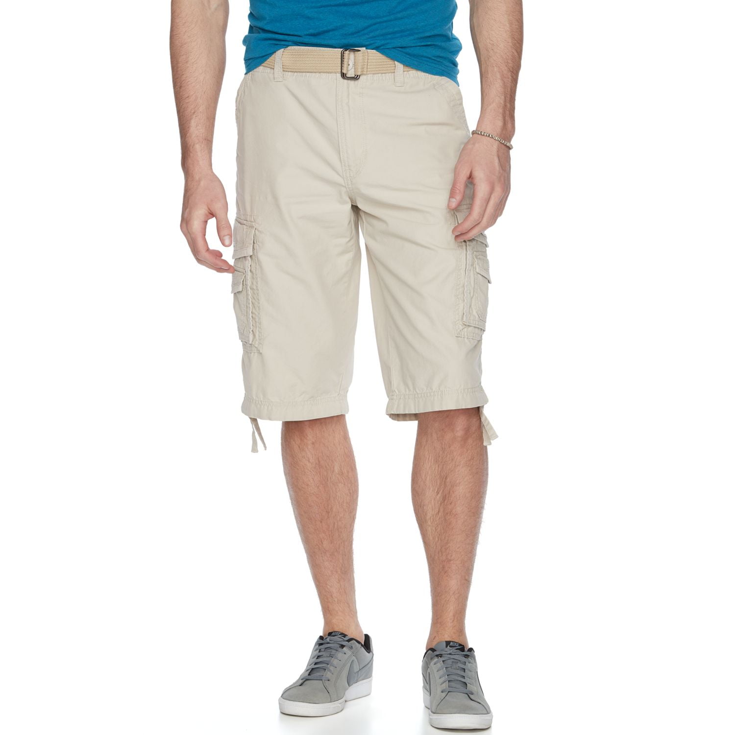 Men's Unionbay Cordova Messenger Belted Cargo Shorts Color: Sand Size ...