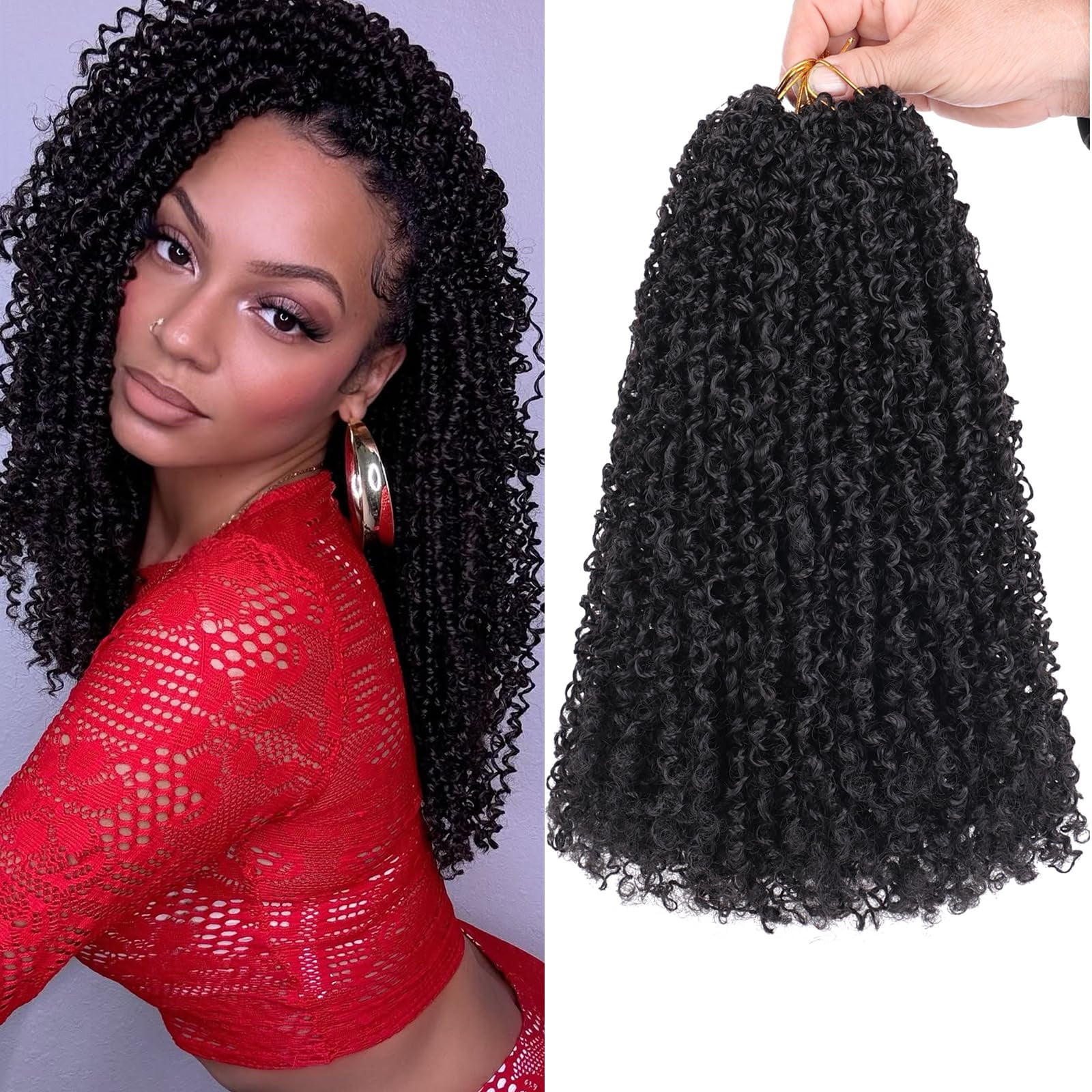 Unionbeauty 14 Inch Yanky Twist Crochet Braids Hair Natural Black Pre ...