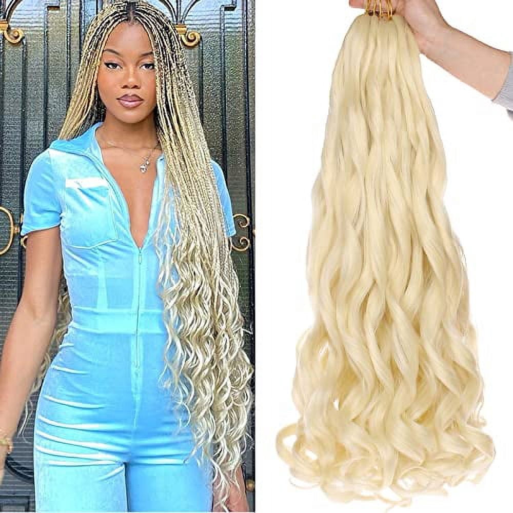 Unionbeauty 22 Inch Blonde French Curly Braiding Hair 8 Packs Pre ...