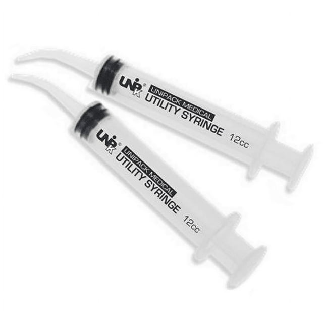Unipack Dental Utility Syringe Curved Tip 12cc Dental Irrigation ...
