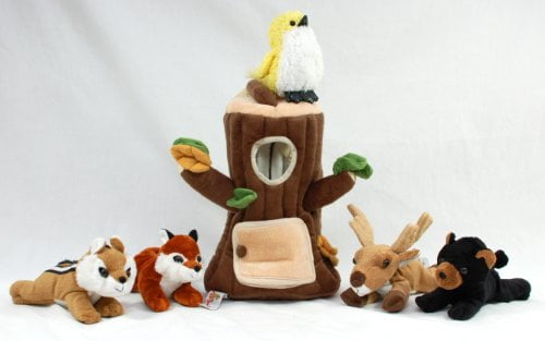 Unipak Special Edition Plush Treehouse With Animals - Tree Stump + Five ...