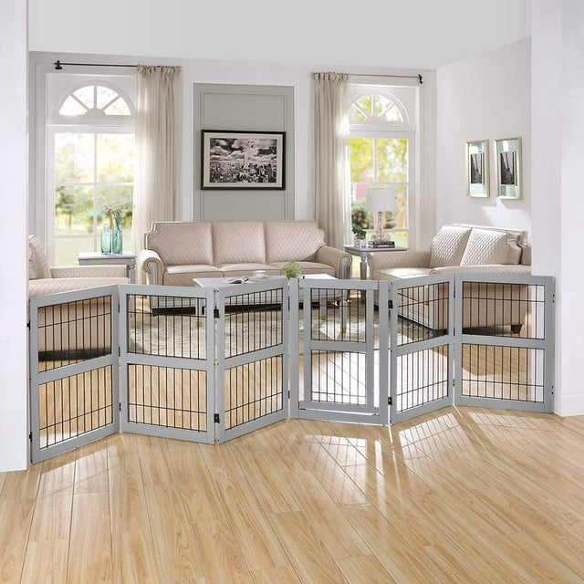 Free Shipping! Unipaws Freestanding Wire Pet Gate, Playpen for Dogs ...