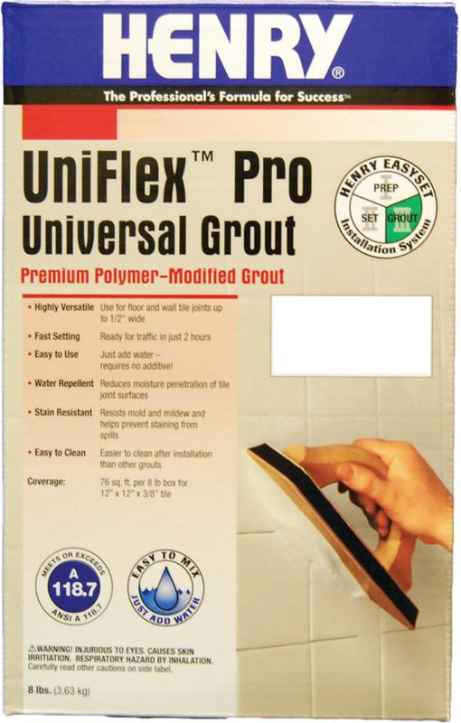 Unipro 13096 Polymer Modified Sanded Grout?, 8 lb, Box, White, Powder ...